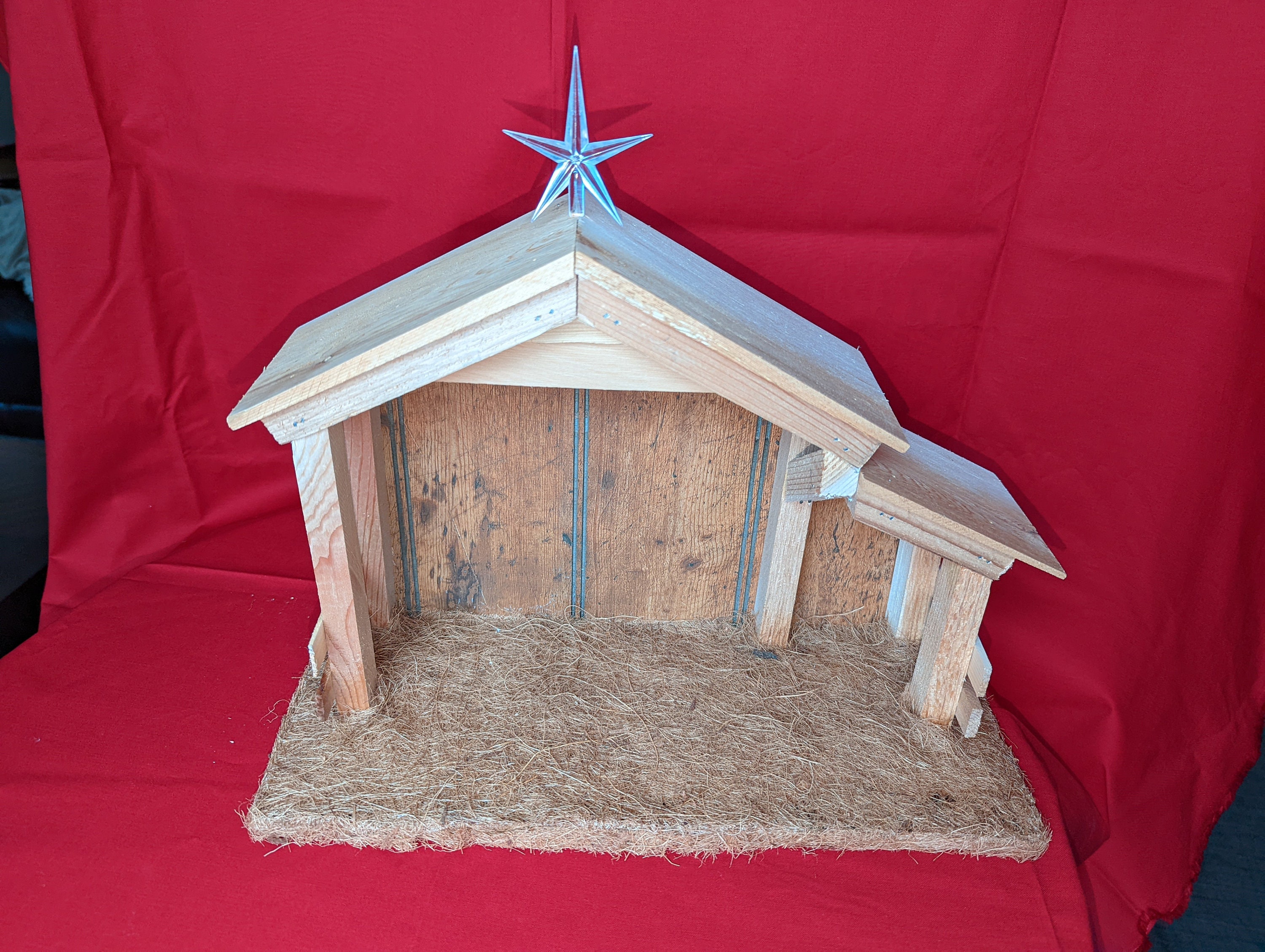 Handmade Cedar Wooden Christmas Holiday Nativity, Manger, Stable, Covered Roof - No Figurines - Etsy