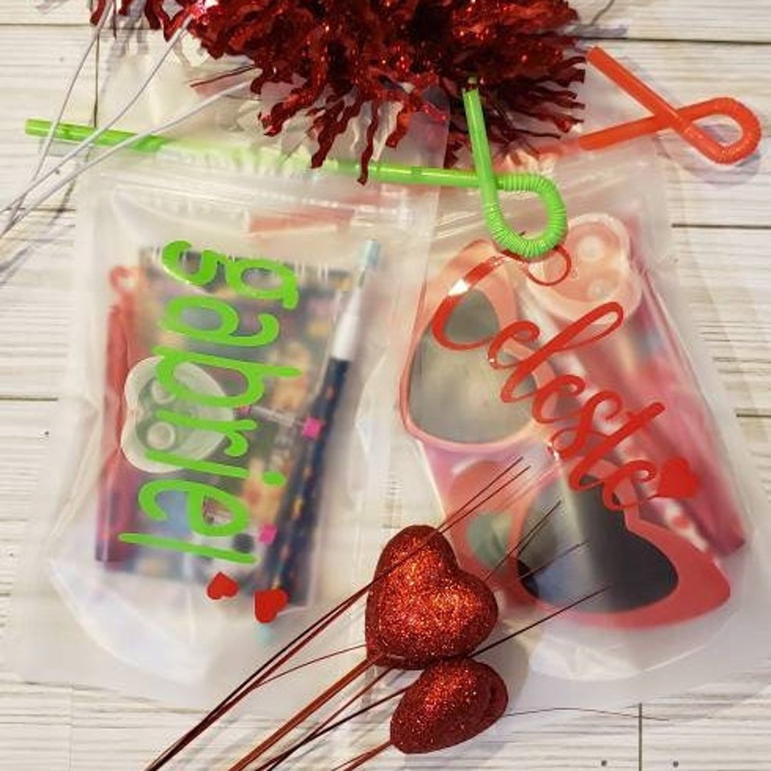 Personalized Valentines Treat Bag, Valentines Day Party Favor, Kids ...