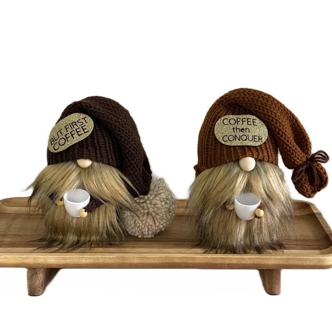 Coffee Gnome, Coffee Cup Gnome, Knit Gnome, Morning Gnome, Kitchen ...