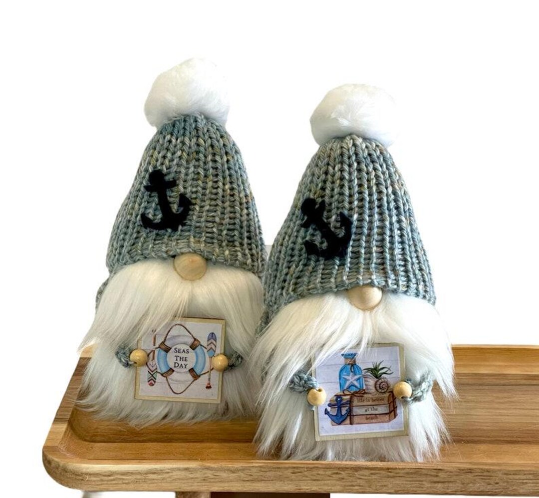 Nautical Gnome, Anchor Gnome, Beach House Home Decor, Lake House Home ...