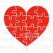 Heart Puzzle Vector Svg, Puzzle Svg, Valentine's Day Clipart Files Red ...