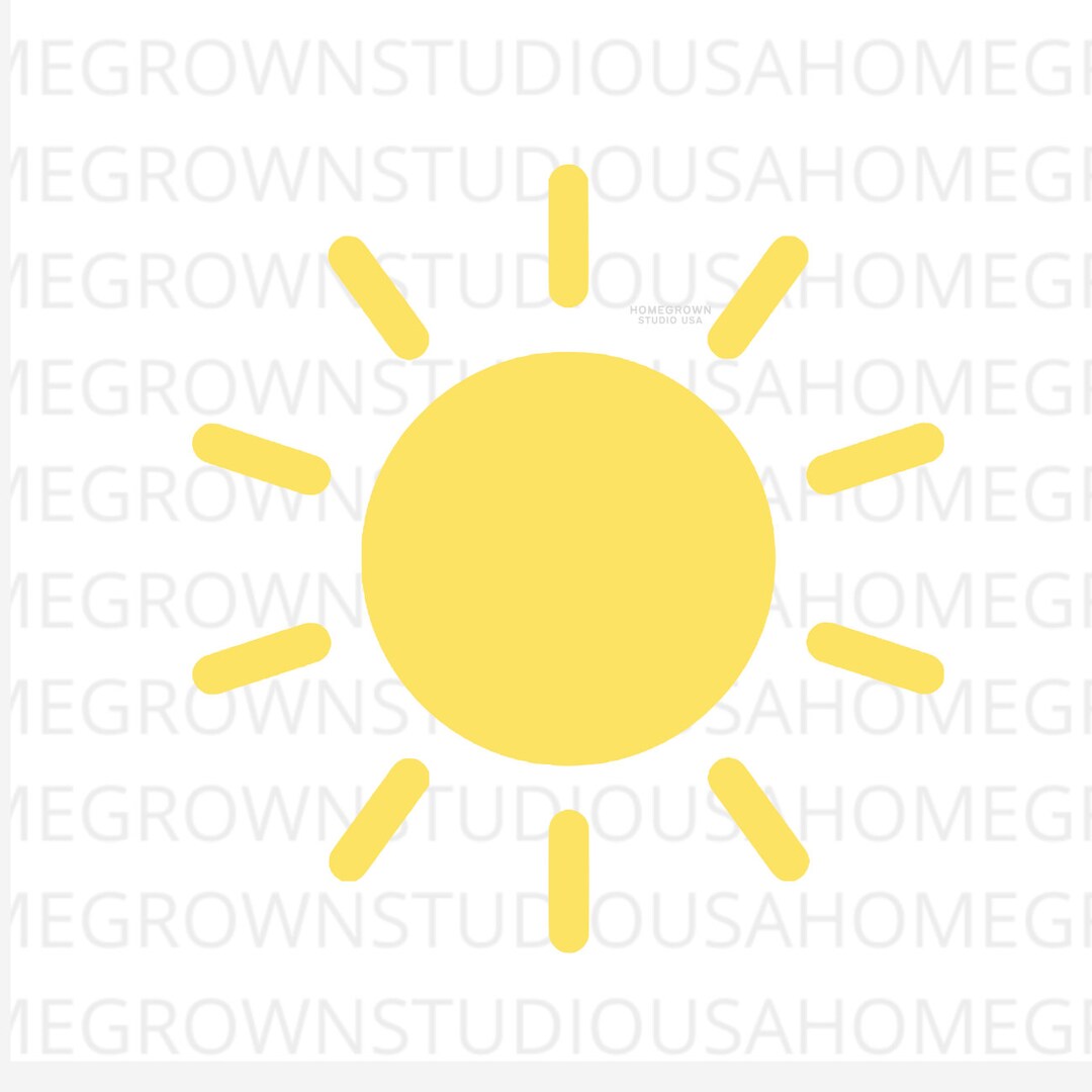 Yellow Sun SVG, Sun Svg, Summer Svg, Sunshine Svg, Silhouette, Svg, Dxf ...