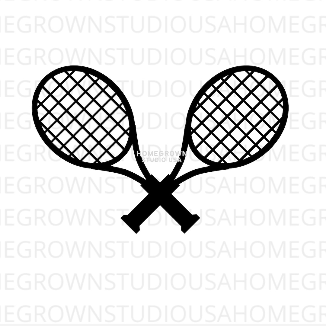Crossed Tennis Rackets Svg, Sports Clipart, Tennis Silhouette, Svg, Dxf ...