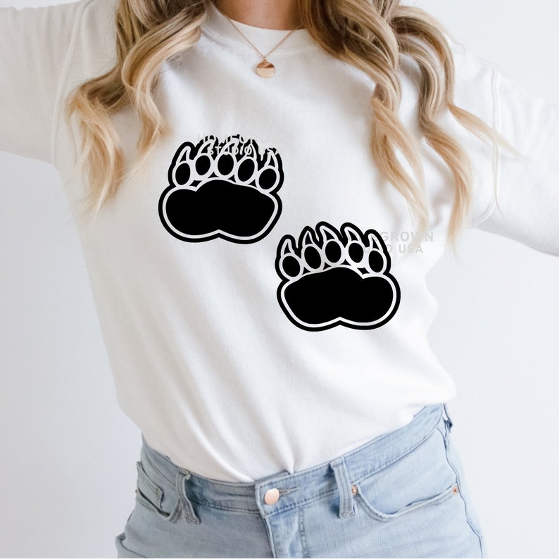 Bear Paw Prints Svg Bear Svg Animal Clipart School Svg - Etsy