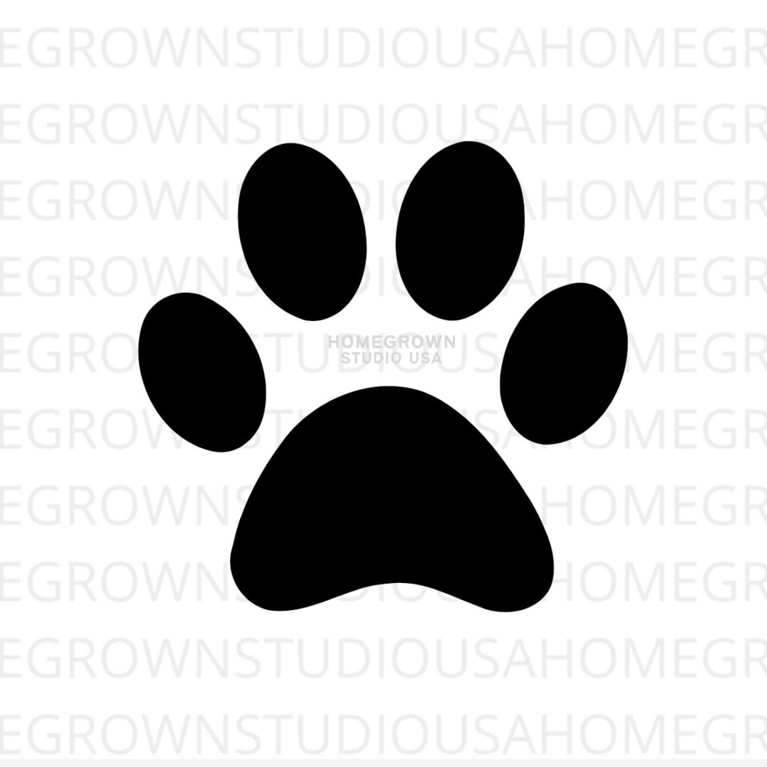 Paw Print SVG, Dog Paw Svg, Animal Tracks Silhouette, Cut Files for ...