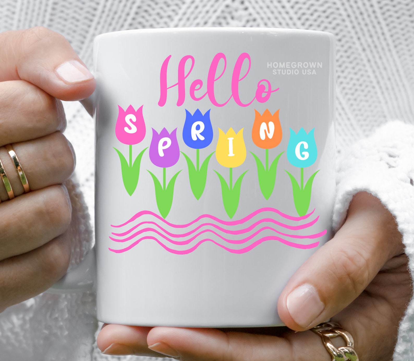 Hello Spring Svg Tulips Svg Welcome Door Sign Commercial - Etsy