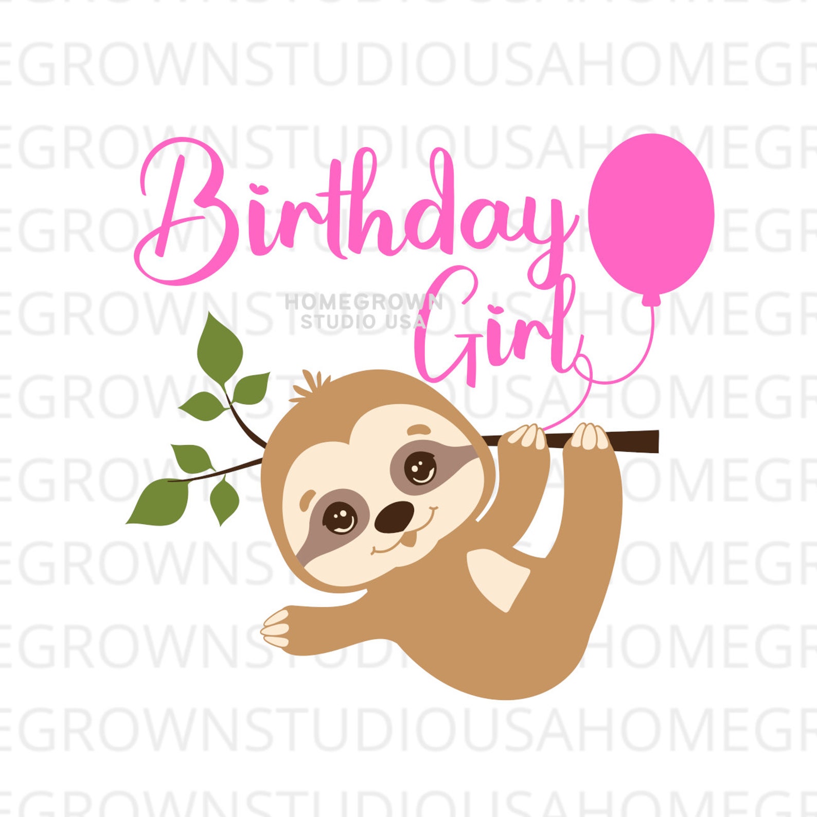 Birthday Girl Sloth Svg Cute Sloth Svg Happy Birthday Shirt - Etsy