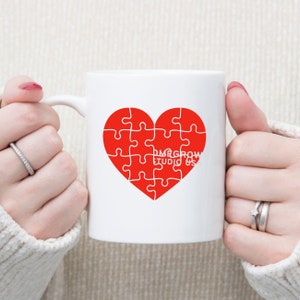 Heart Puzzle Vector Svg, Puzzle Svg, Valentine's Day Clipart Files Red ...