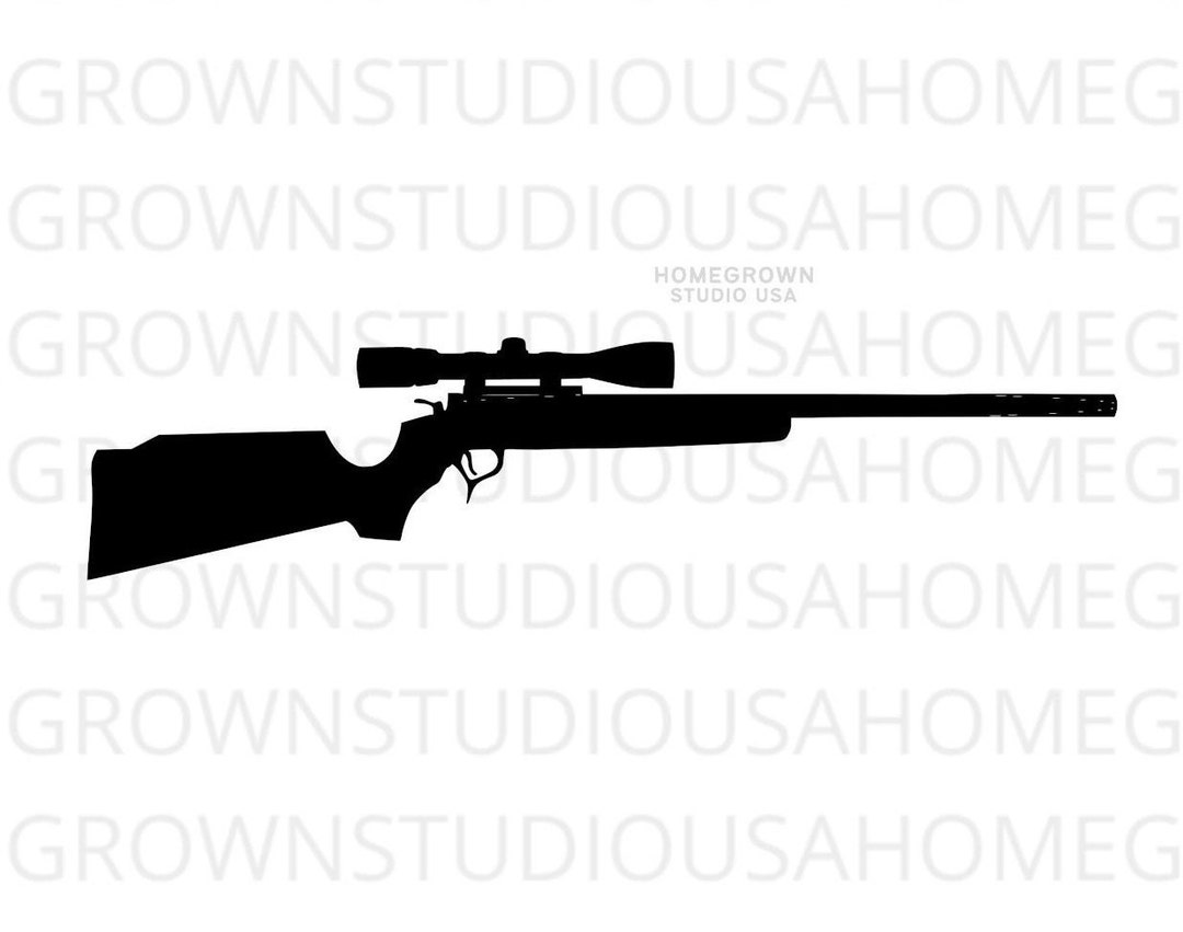 Scoped Hunting Rifle Svg, Rifle Png, Gun Svg, Gun Silhouette, Hunting ...