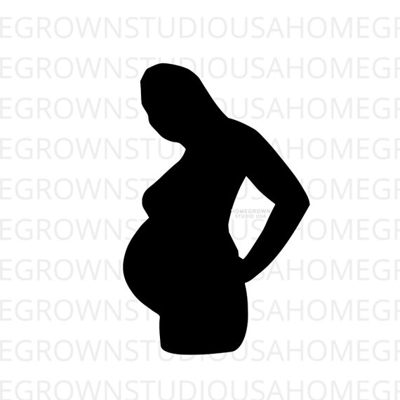 Pregnant Woman Svg Pregnant Mom Silhouette Clipart Svg Dxf Etsy