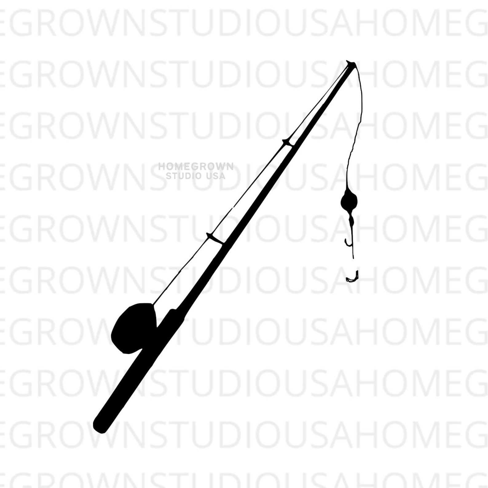 Fishing Rod Svg Fishing Pole Svg Fishing Clipart Commercial | Etsy