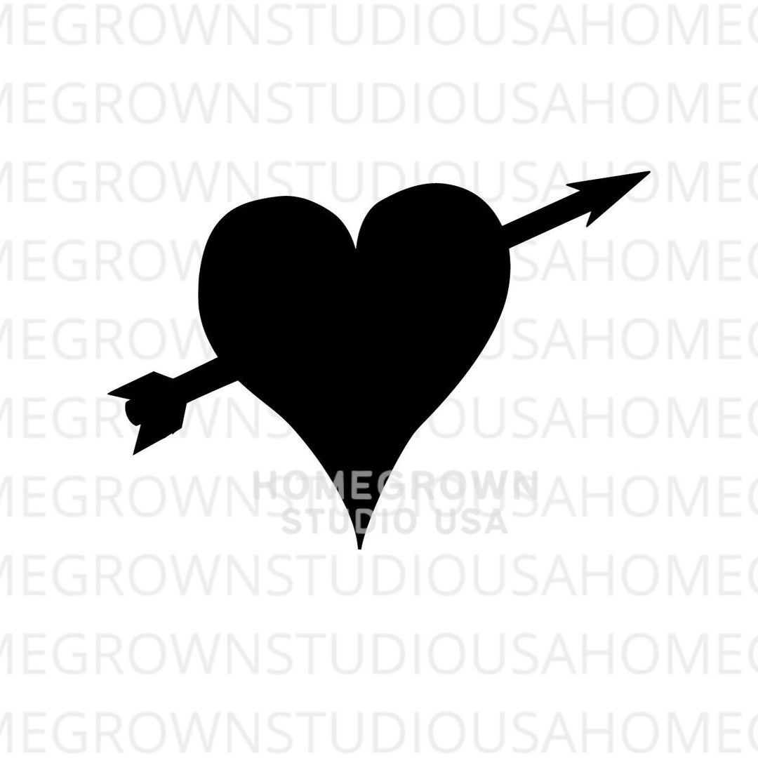 Heart and Arrow Svg, Valentine Heart, Heart Clipart, Valentines's Day ...
