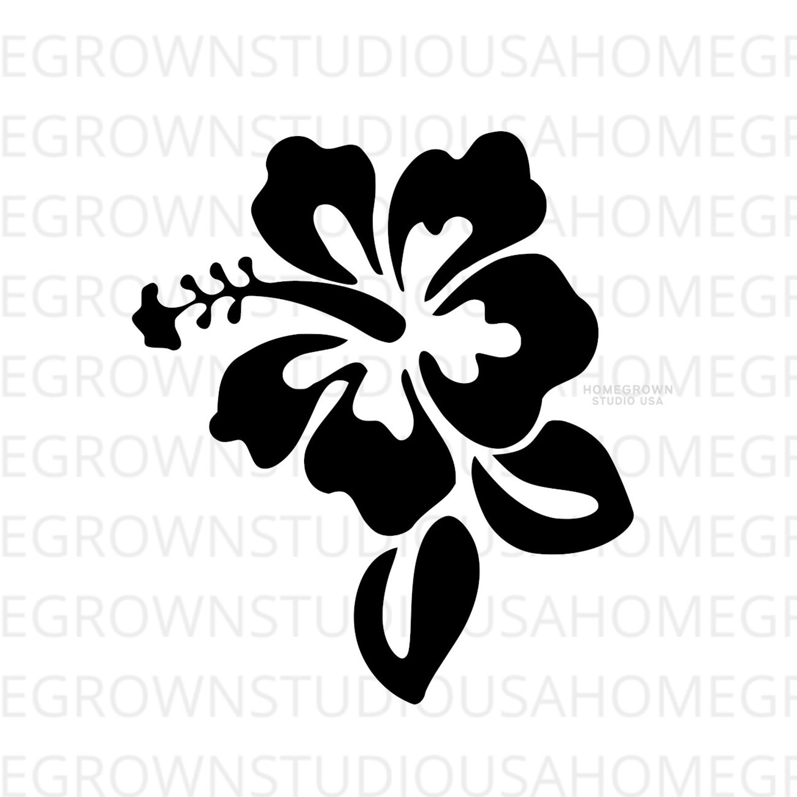 Hibiscus Flower Svg Hawaiian Flower Svg Aloha Flower Etsy