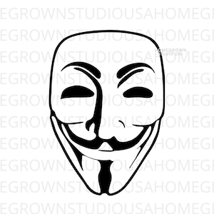 Anonymous Mask Svg, Guy Fawkes Mask, Protest Mask Clipart, Svg, Dxf ...