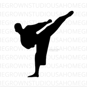 Karate Kick Svg, Martial Arts Svg, Kickboxing Clipart. Commercial Use ...