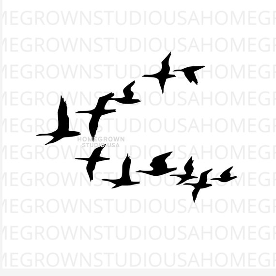 Flock of Geese Svg Geese Svg Bird Silhouette Clipart Svg - Etsy UK