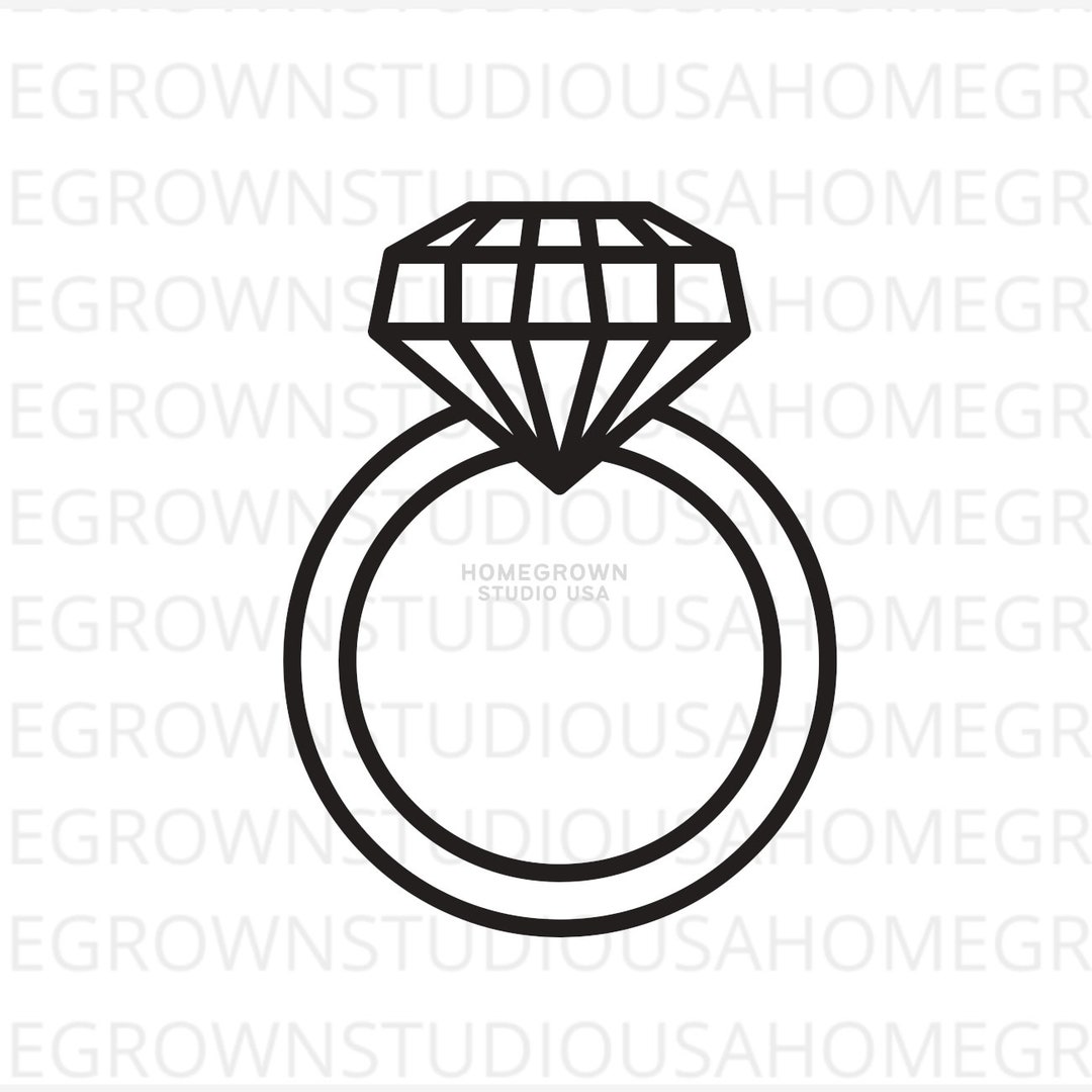 Diamond Ring Svg, Wedding Engagement Ring, Marriage, Clipart ...