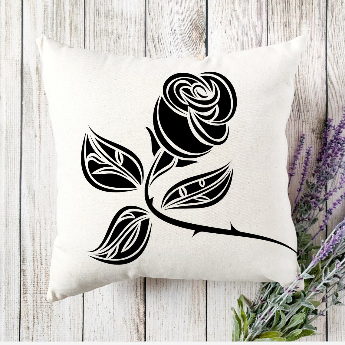 Rose With Stem Svg, Rose Flower Svg, Rose Png, Rose Clipart, Commercial ...