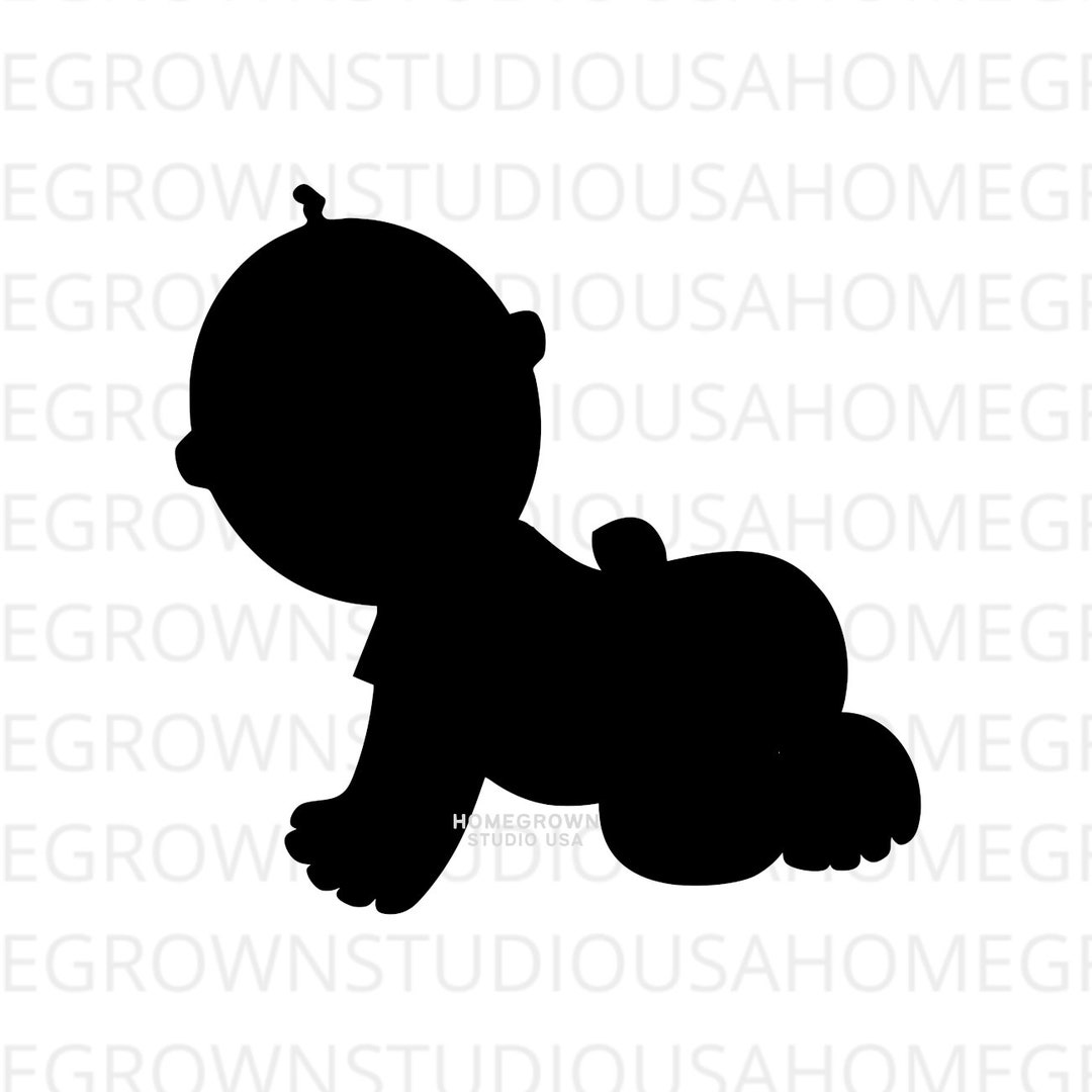 Baby Silhouette Svg, Baby Crawling Svg, Newborn Clipart, Commercial Use ...