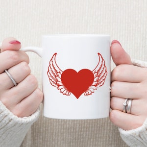 Heart Wings SVG, Valentine's Day Clipart, Angel Wings Cut Files, Svg ...