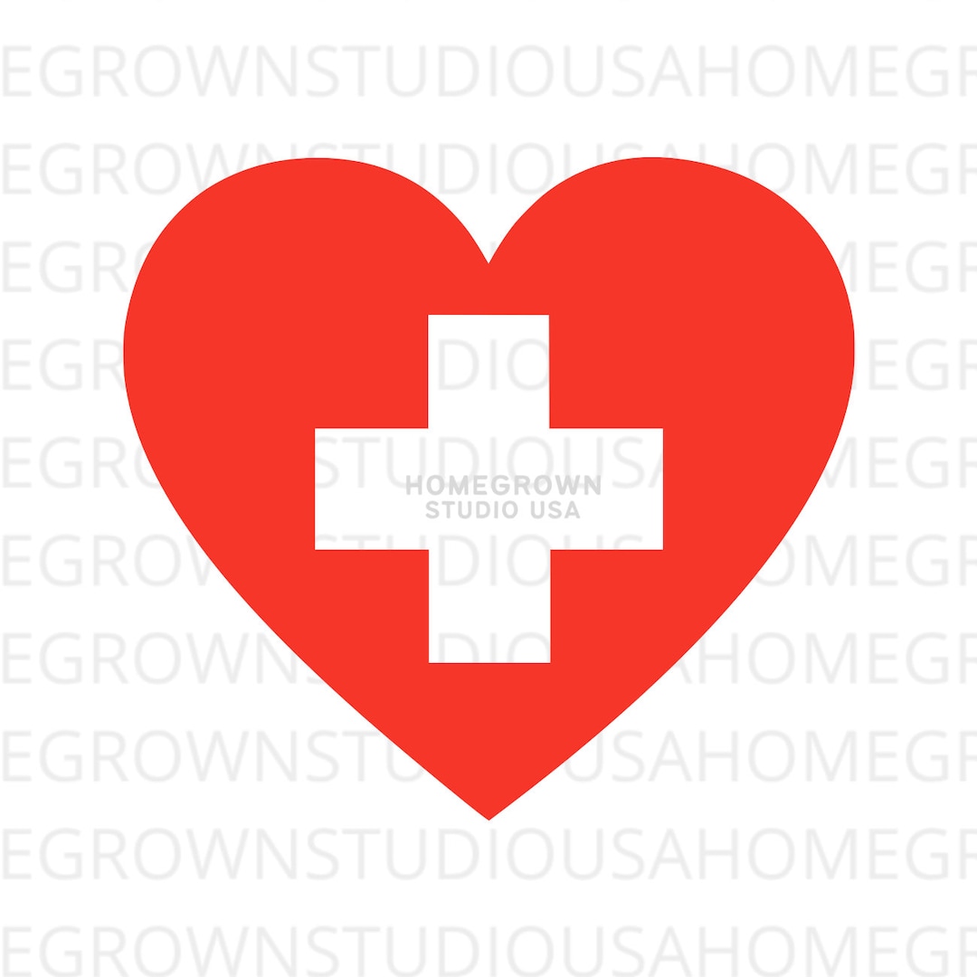 Red Cross Heart Svg, Heart Medical Red Cross Svg, First Aid Medical Red ...