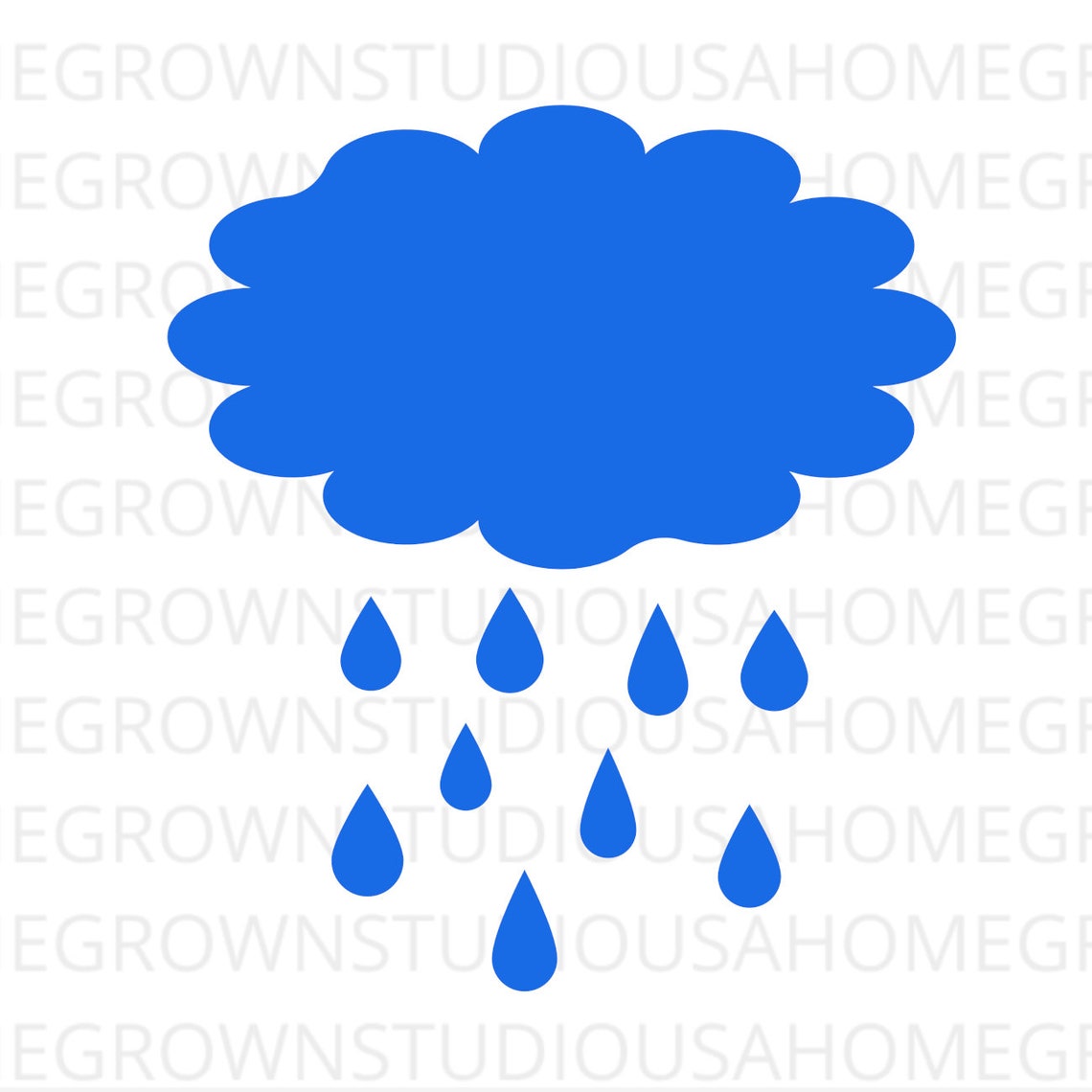 Rain Cloud SVG Silhouette Svg Rain Drops Cricut File | Etsy