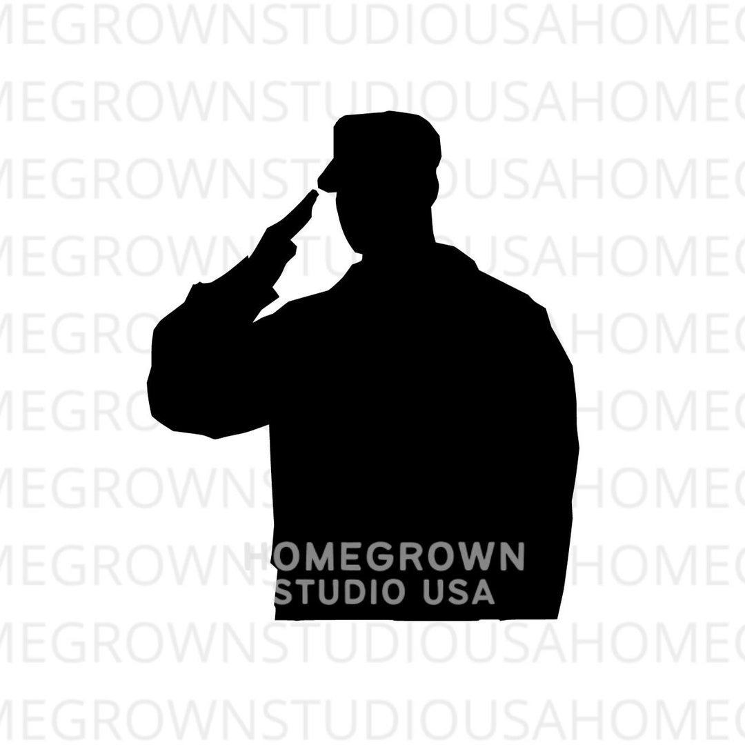 Soldier SVG, Soldier Saluting Svg, War Hero Svg, Cricut Cut Files, Gun ...
