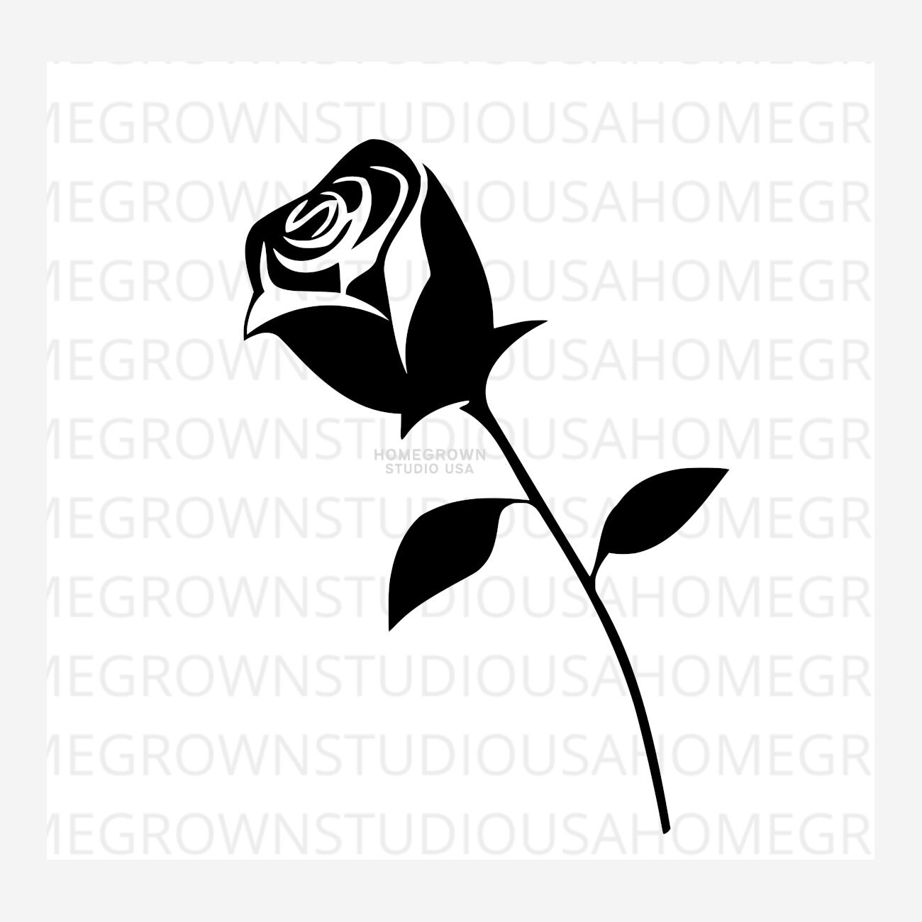 Single Rose Svg, Rose Flower Svg, Rose Png, Rose Clipart, Commercial ...