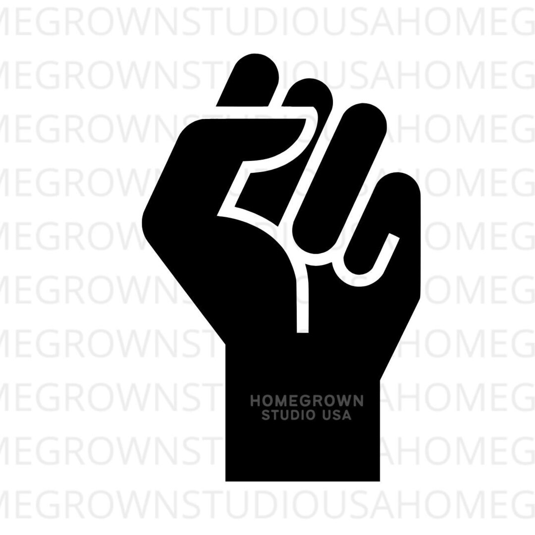 Fist Svg Closed Black Fist Svg Fist Bump Protest Solidarity Sign Black ...