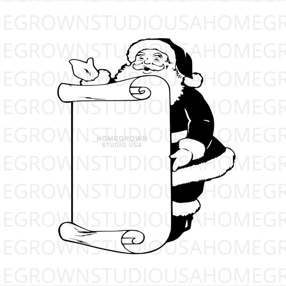 Santa's List Svg Santa Claus Clipart Svg Christmas - Etsy UK