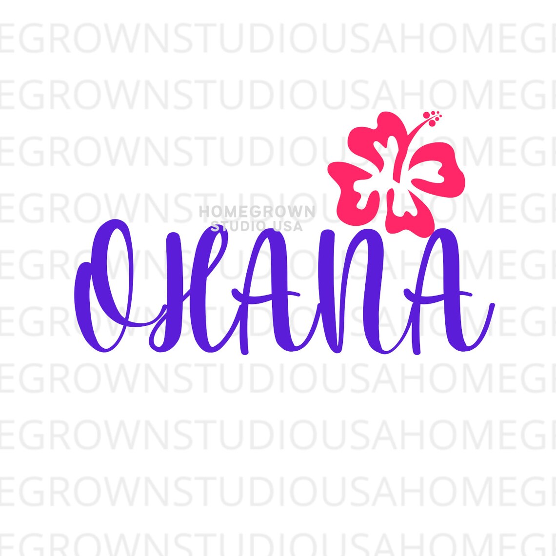 Ohana With Hawaiian Flower Svg Ohana Svg Family Svg Ohana - Etsy