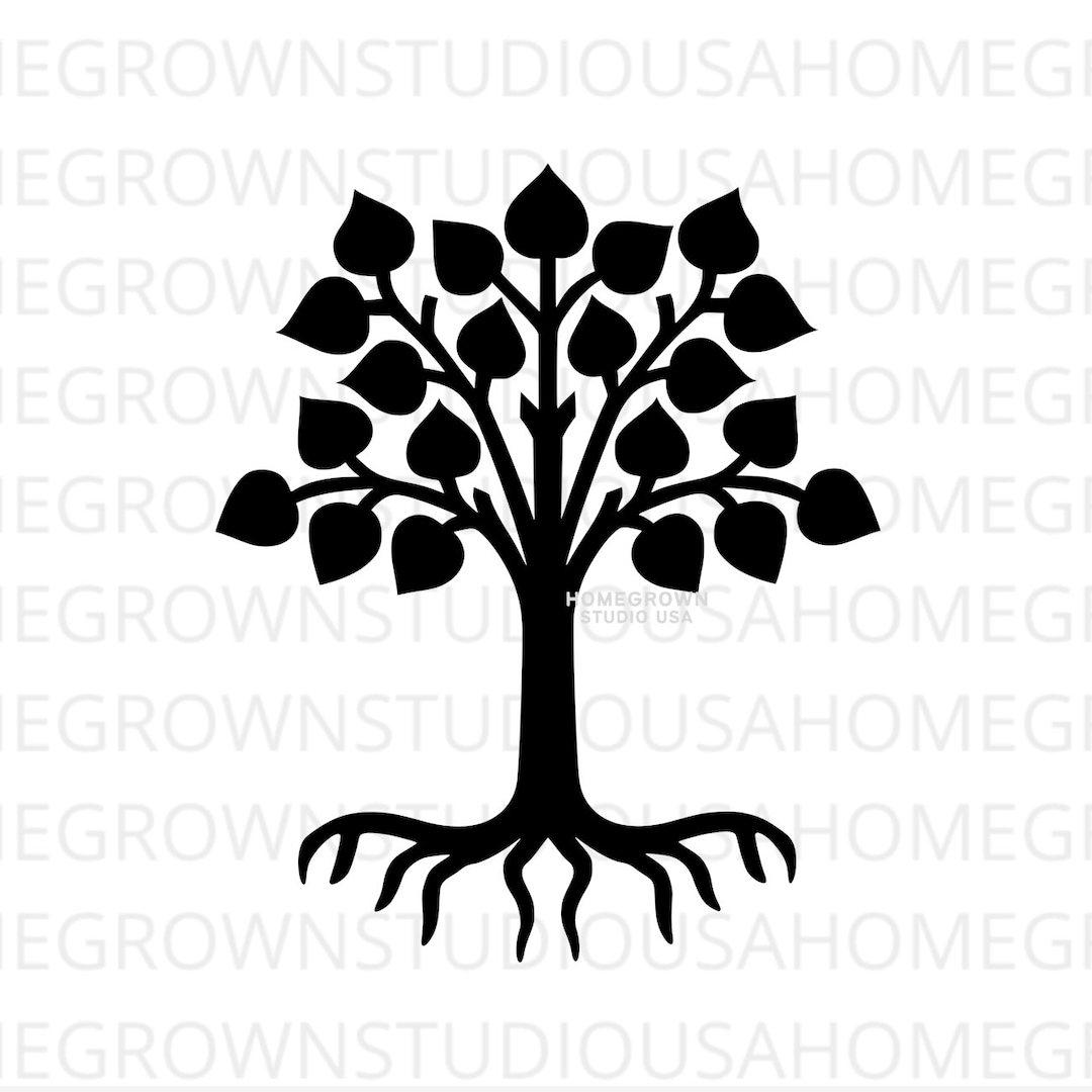 Tree With Roots Svg, Tree Leaves Svg, Tree Clipart, Commercial Use, Svg ...
