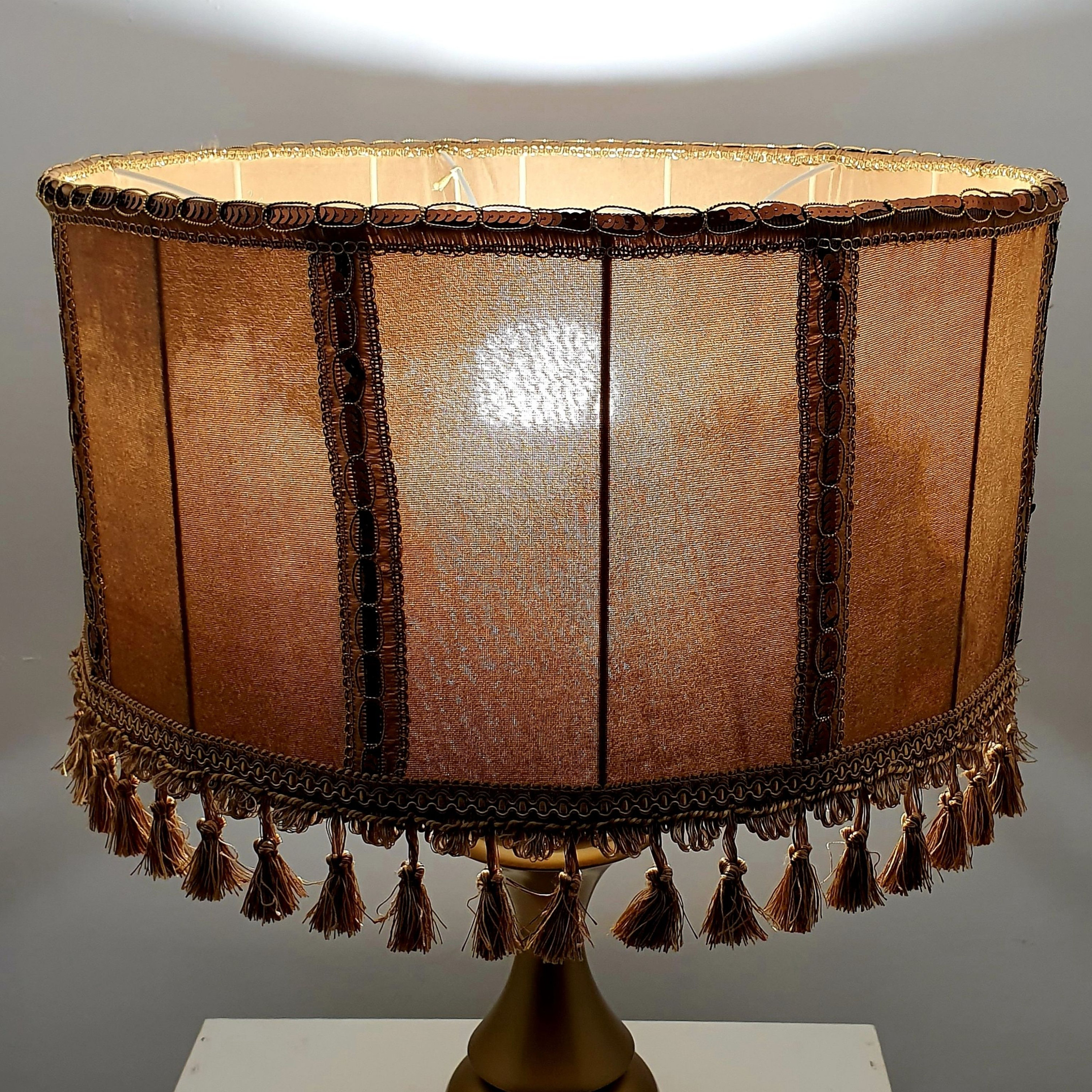Designer Elegance: Victorian Fringed Drum Lampshade With Intricate ...