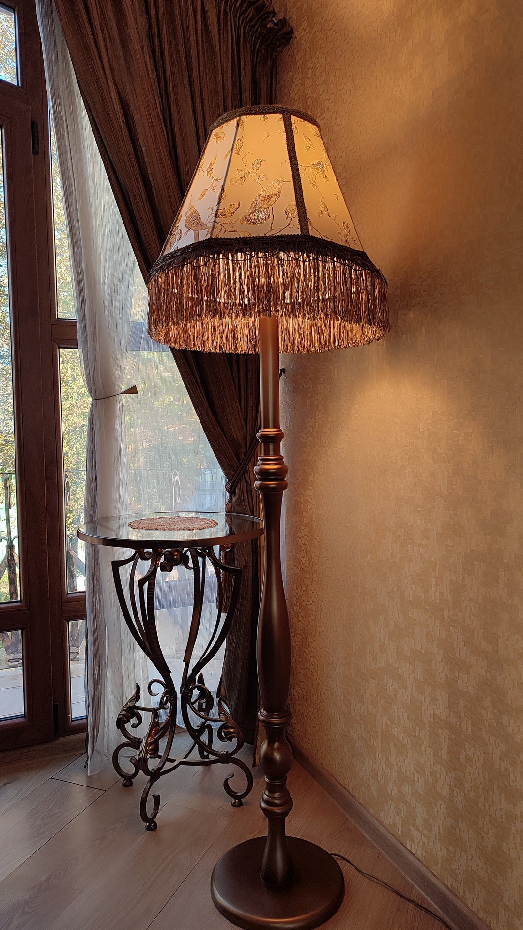 Floor Lamp, Victorian Style, Lamp With Birds, Handmade Home Lamp. - Etsy