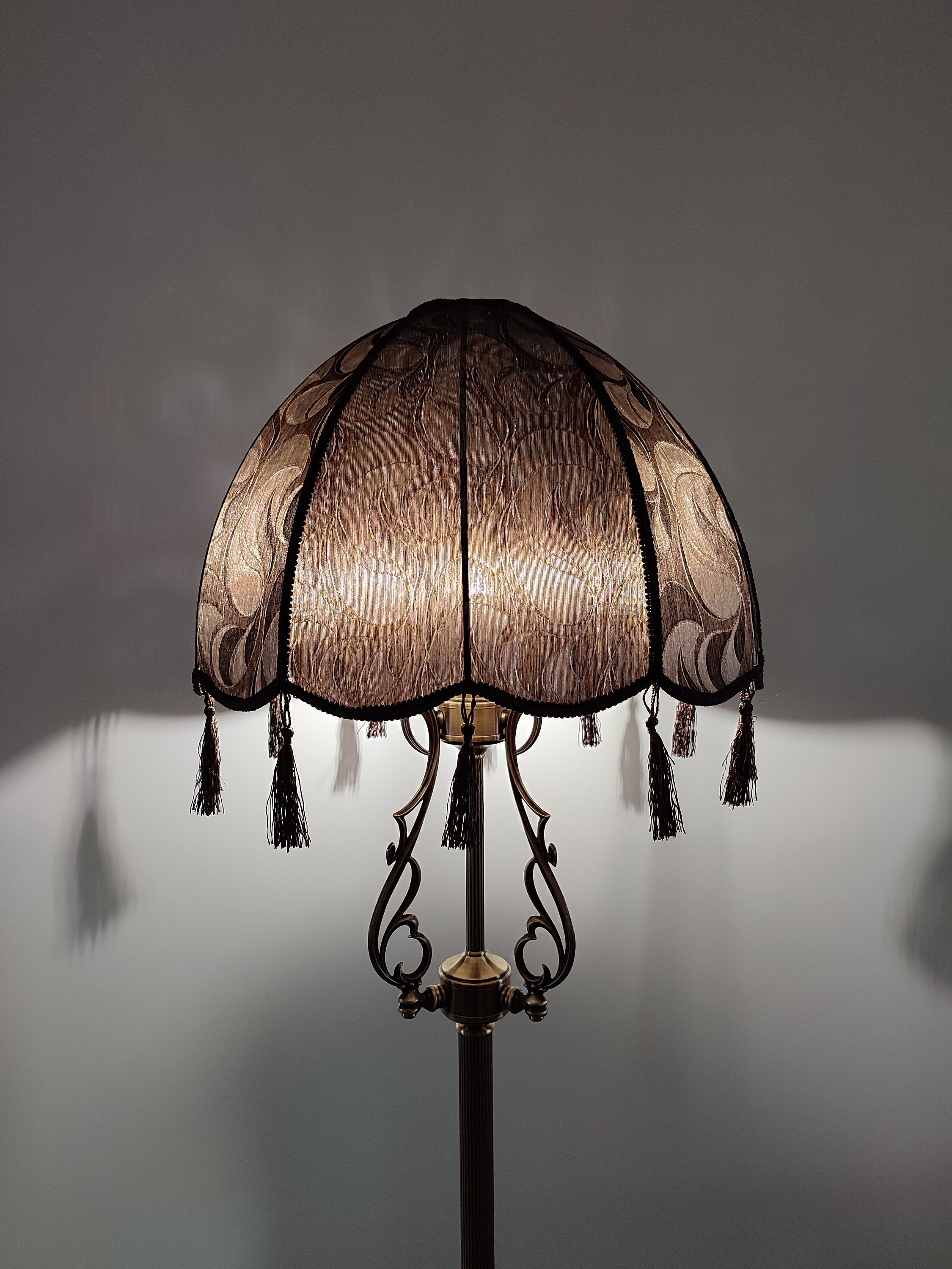 Floor Lamp, Lamp Floor, Brass Lamp, Fabric Lamp Shade, Handmade Home ...