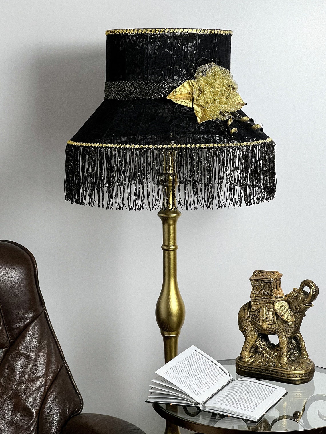 Opulent Black Victorian Lampshade - Etsy