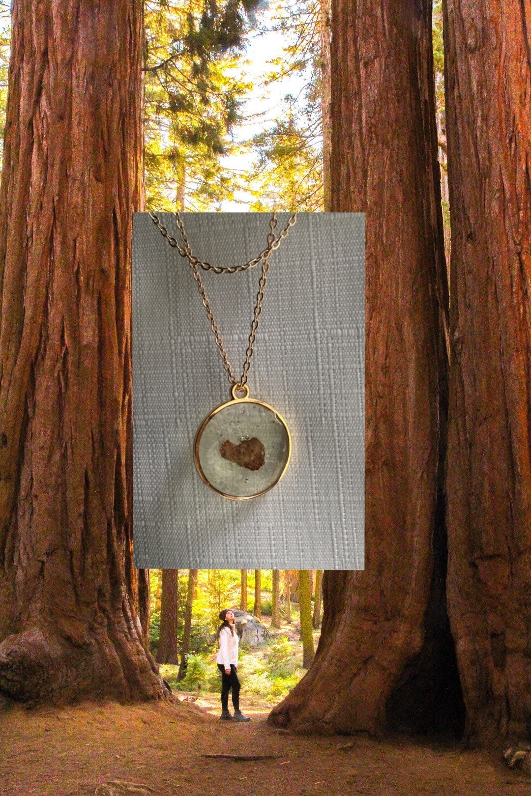 SEQUOIA Resin Necklace, Yosemite Rose Gold, Sequoia Tree Necklace, Nature Necklace, Hikers Gift ...
