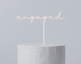 Happy Engagement Topper, Engaged Cake Topper, Bride to Be Cake Topper ...
