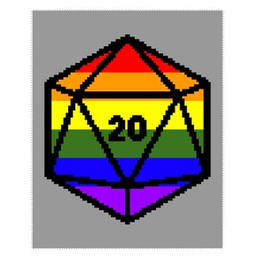 Dungeons and Dragons D20 rainbow Dice Digital Download C2C Pattern - Etsy