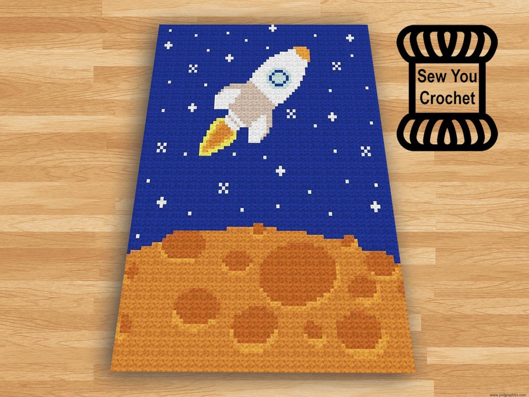 Crochet Rocket Planet C2C Blanket Pattern Pdfs Corner to Corner Digital ...
