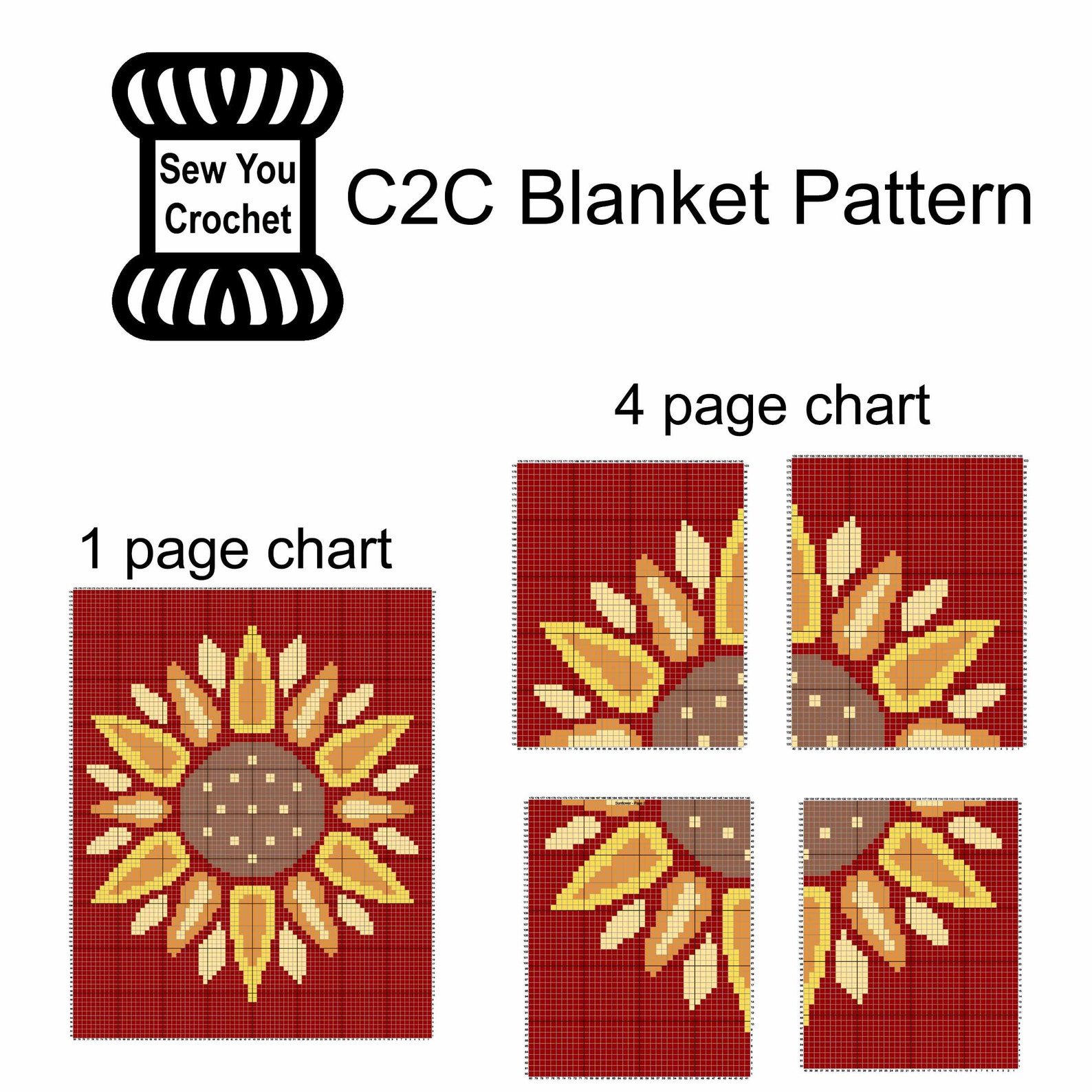 Sunflower Digital Download C2C Pattern - Etsy