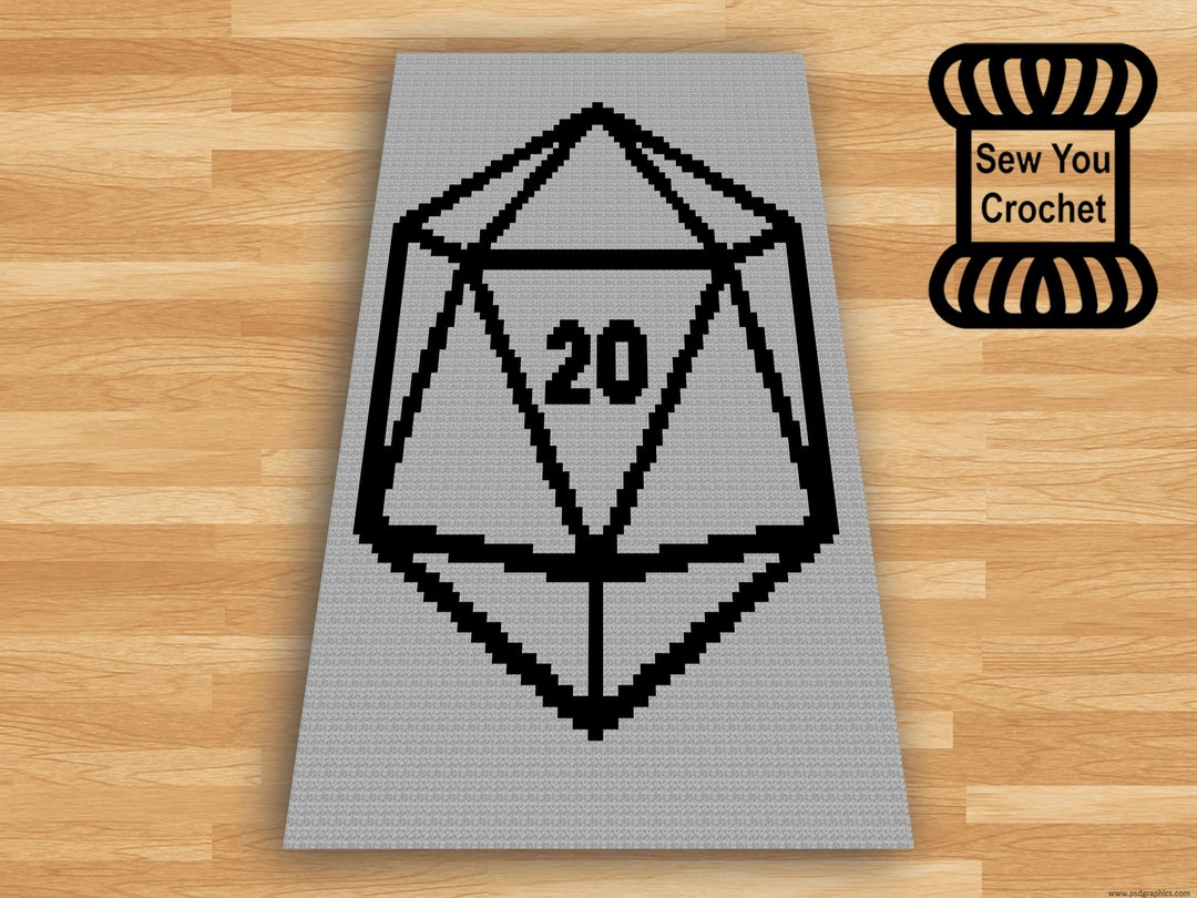 Crochet Dungeons and Dragons D20 C2C Blanket Pattern Pdfs DND Corner to ...