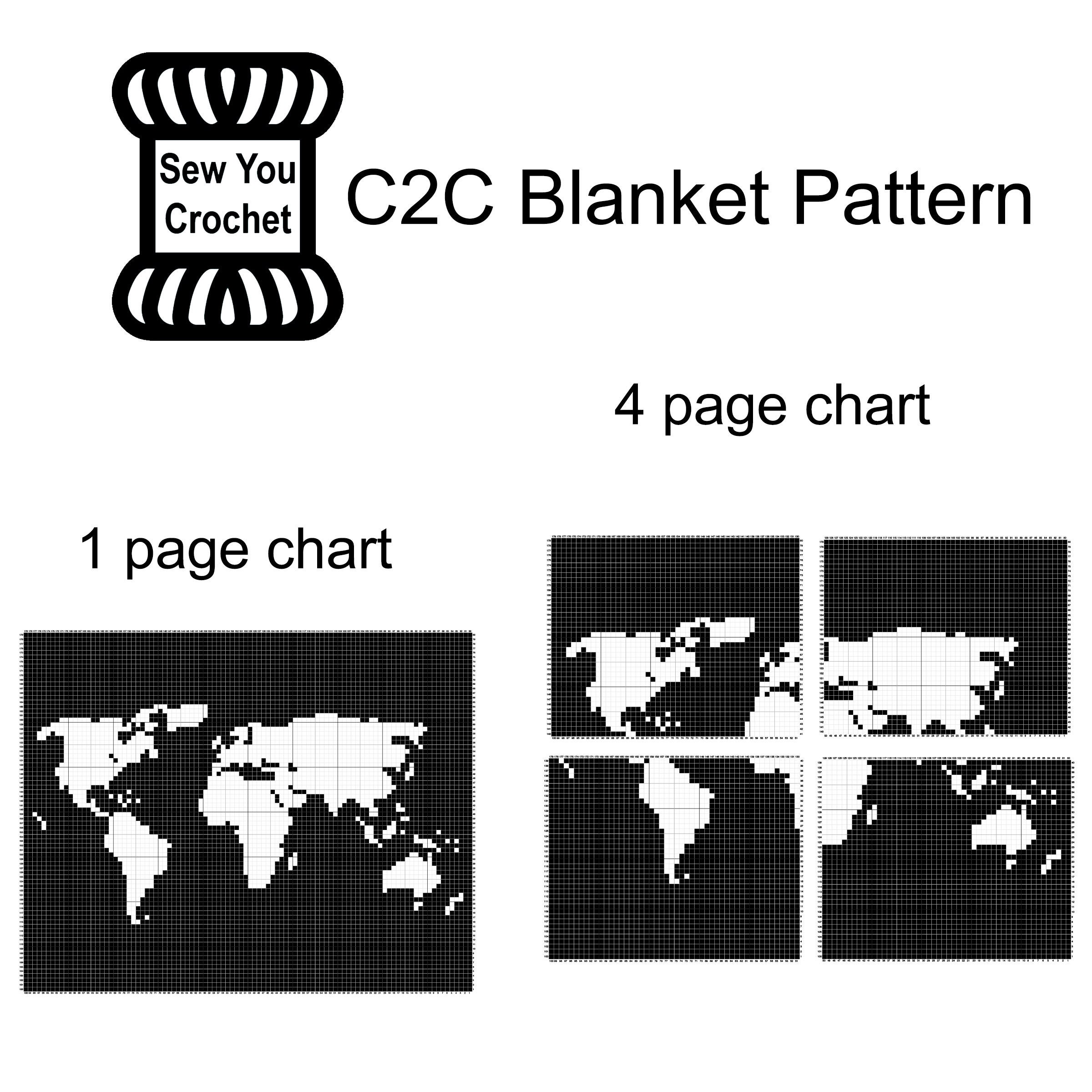 World Map black and White Digital Download C2C Pattern - Etsy