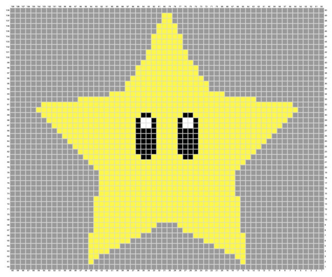 Super Mario Brothers star C2C Digital Download Crochet - Etsy