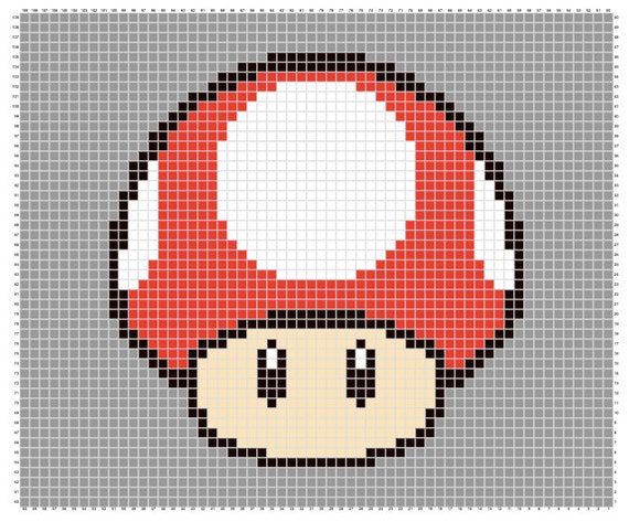 Graph Paper Drawing Mario Mushroom
