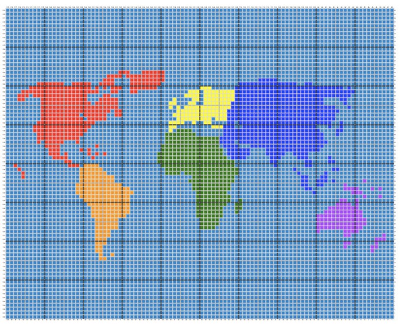 World Map continents Digital Download C2C Pattern | Etsy
