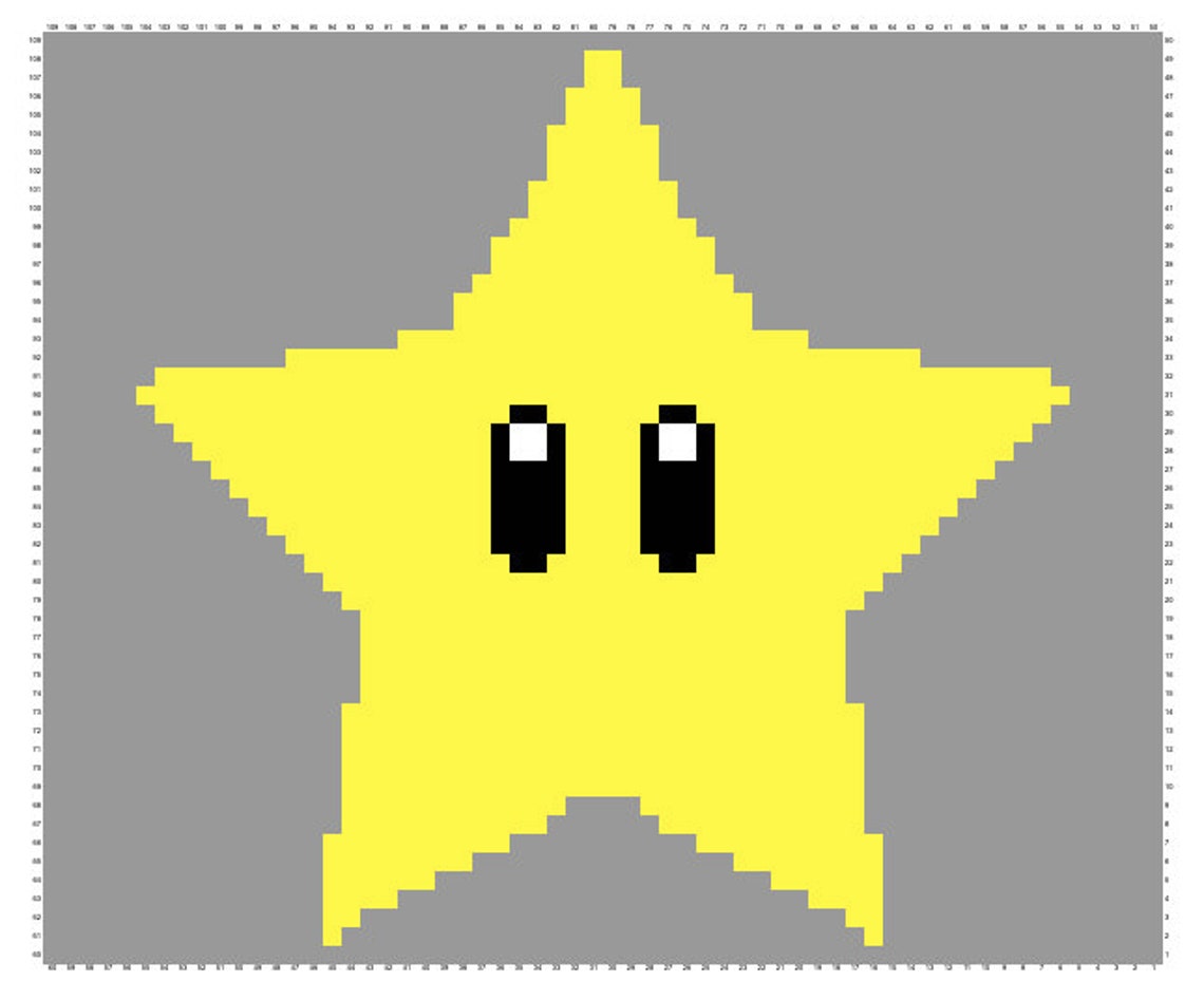 Super Mario Brothers star C2C Digital Download Crochet - Etsy