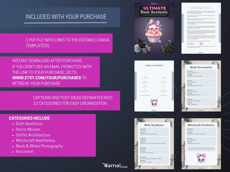 Onlyfans Ultimate Goth Posts and Captions: Ultimate Dark Aesthetic ...