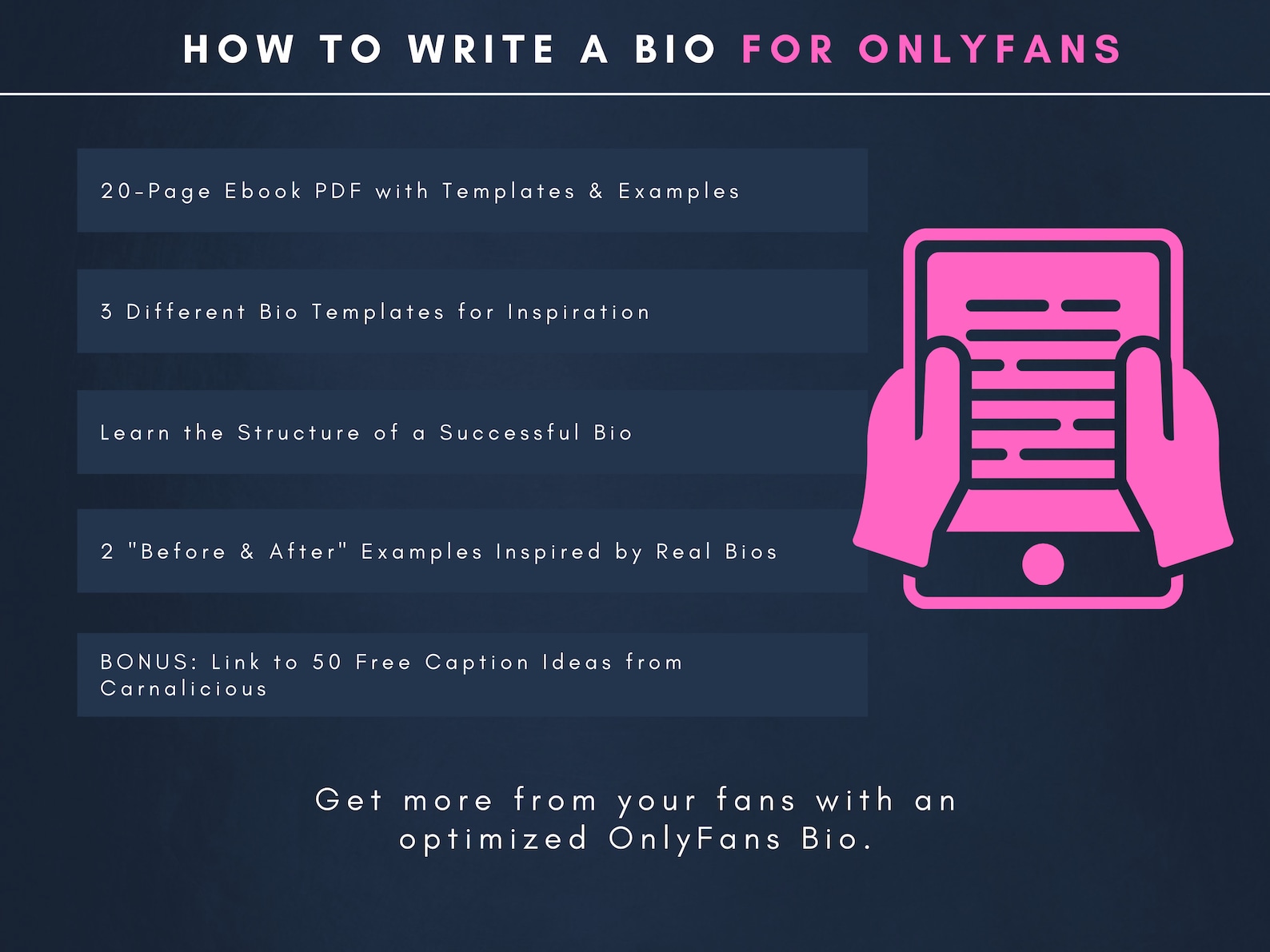 Onlyfans Ultimate Bio Guide: Write the Ultimate Onlyfans Bio ...