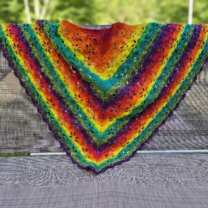 Crochet Rainbow Shawl - Etsy